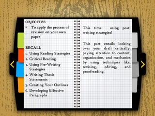 Post-Writing Strategies | PDF