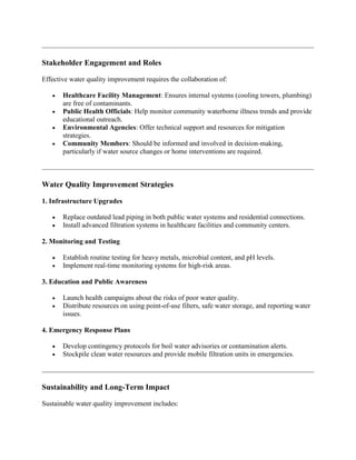 MHA FPX 5028 Assessment 4: Water Quality Improvement Action Plan | PDF