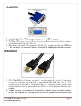 Computer Hardware and Networking Tutorial for beginners | DOCX | PC Games | Video Gaming