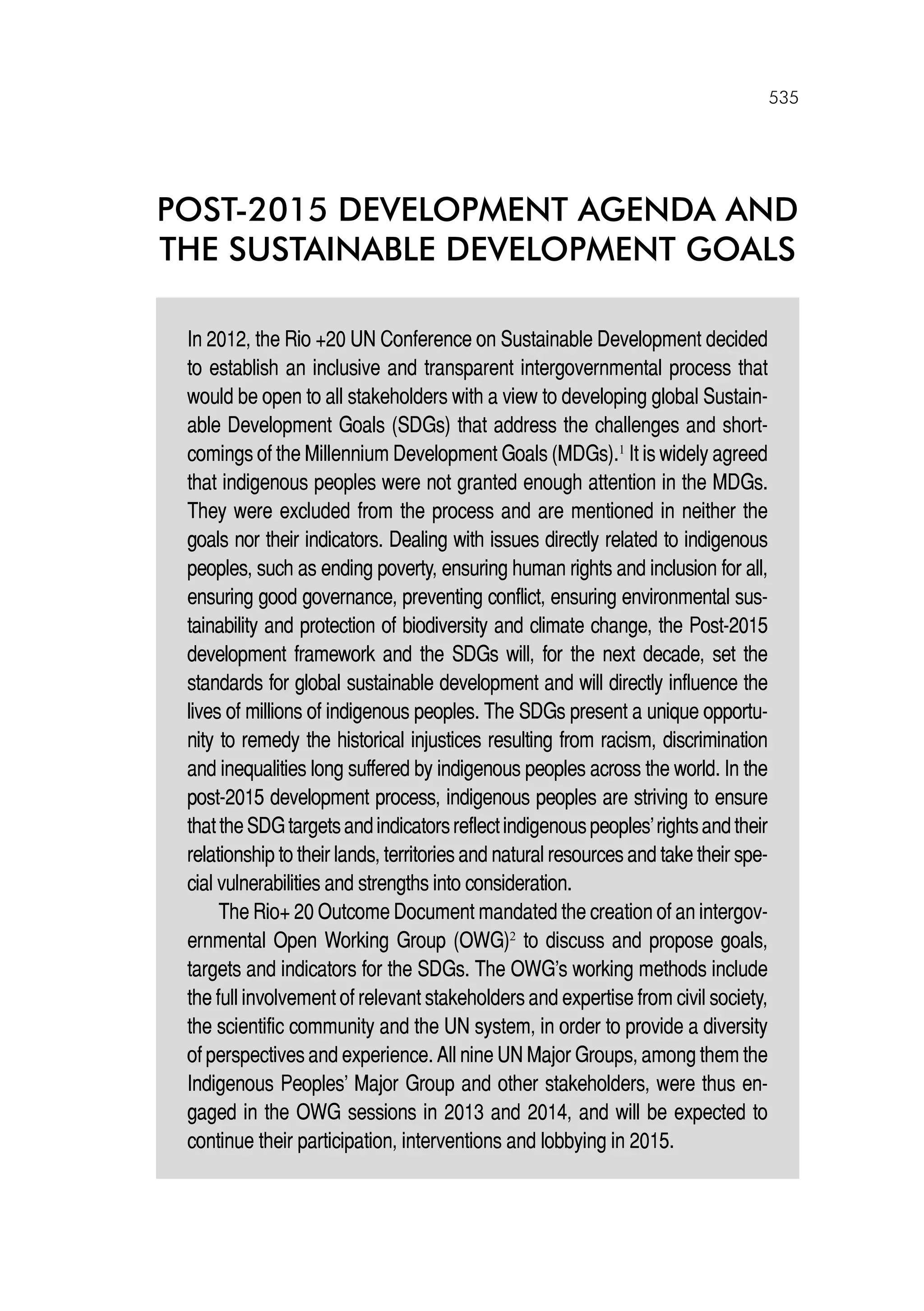 (2015 Report) Post-2015 Development Agenda and the Sustainable ...