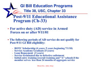 Post 911 gi bill by barbara miller | PDF