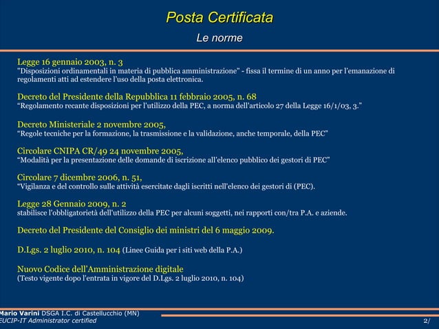 Posta certificata | PPT
