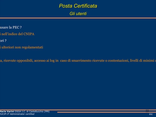 Posta certificata | PPT