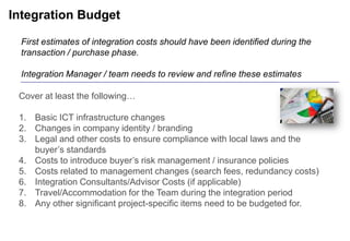 Post Acquisiton Integration Framework | PPTX