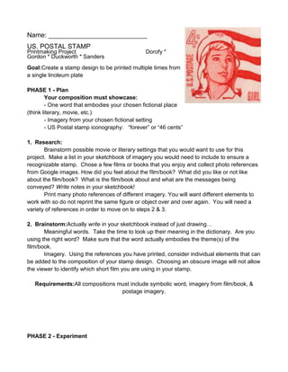 Postage stamp directions | DOCX