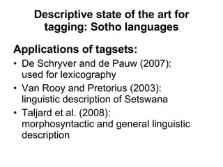 Part-of-Speech Tagging of Northern Sotho: Disambiguating Polysemous ...
