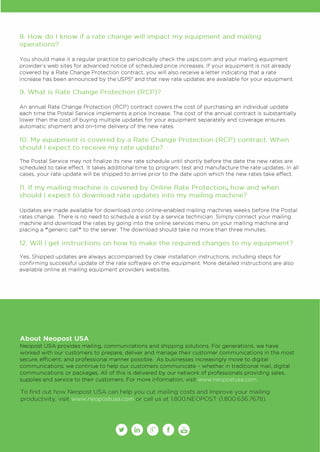 POSTAL RATE CHANGES FOR 2018 | PDF