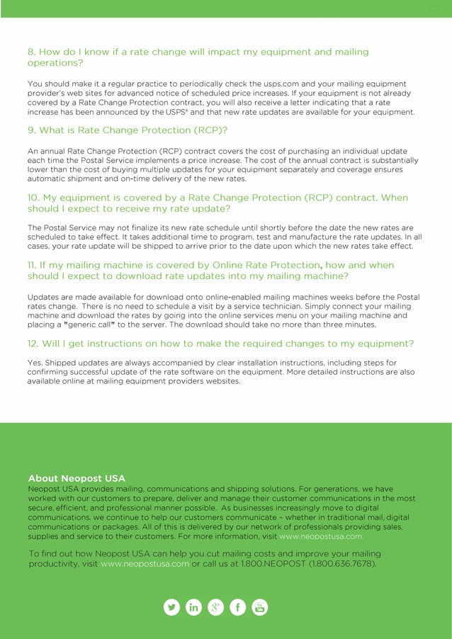 POSTAL RATE CHANGES FOR 2018 | PDF