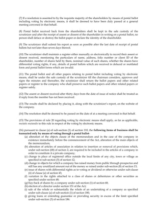 Postal ballot provisions & procedure under S.110 of the Companies Act ...