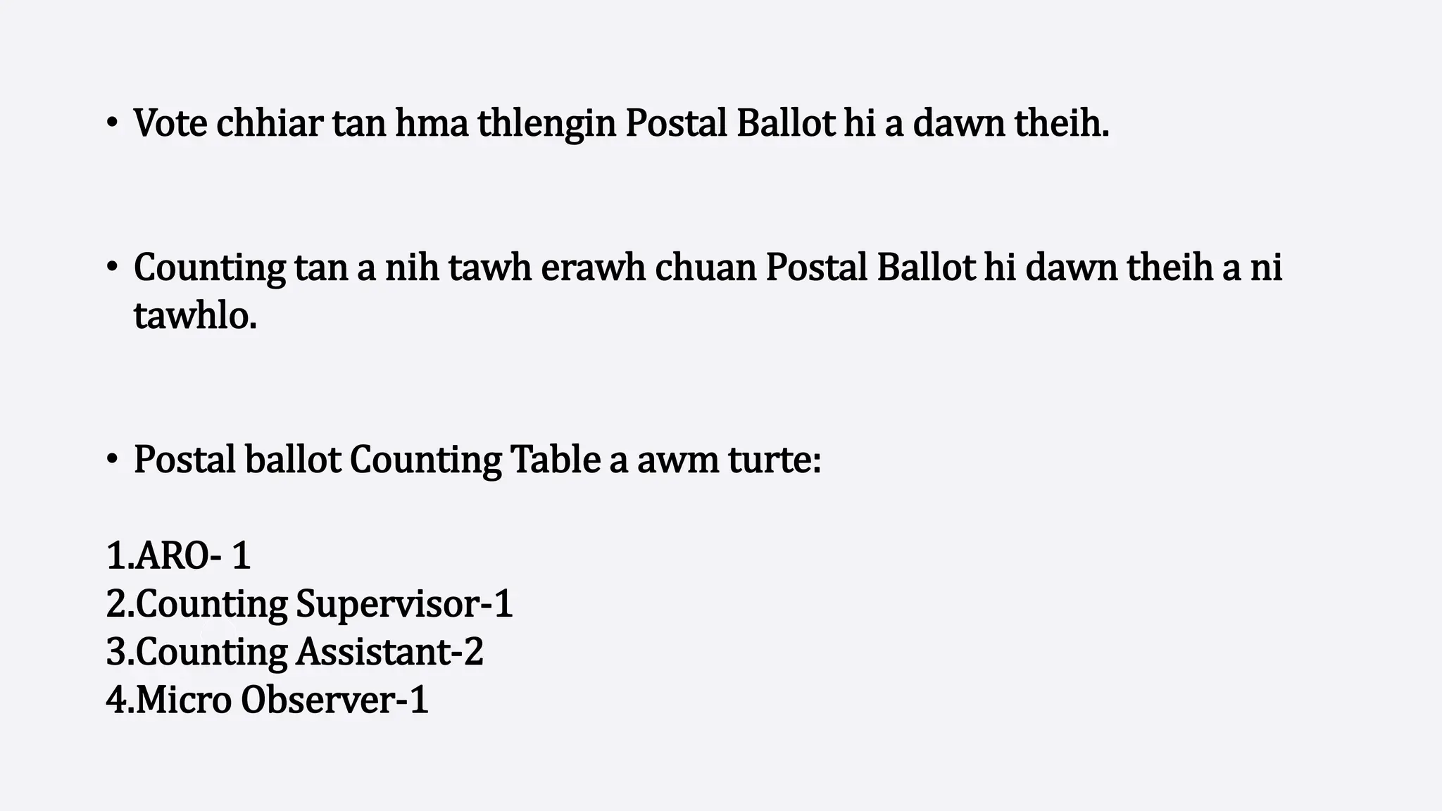 Presentation on Postal Ballot Counting instructions | PPTX