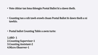 Presentation on Postal Ballot Counting instructions | PPTX