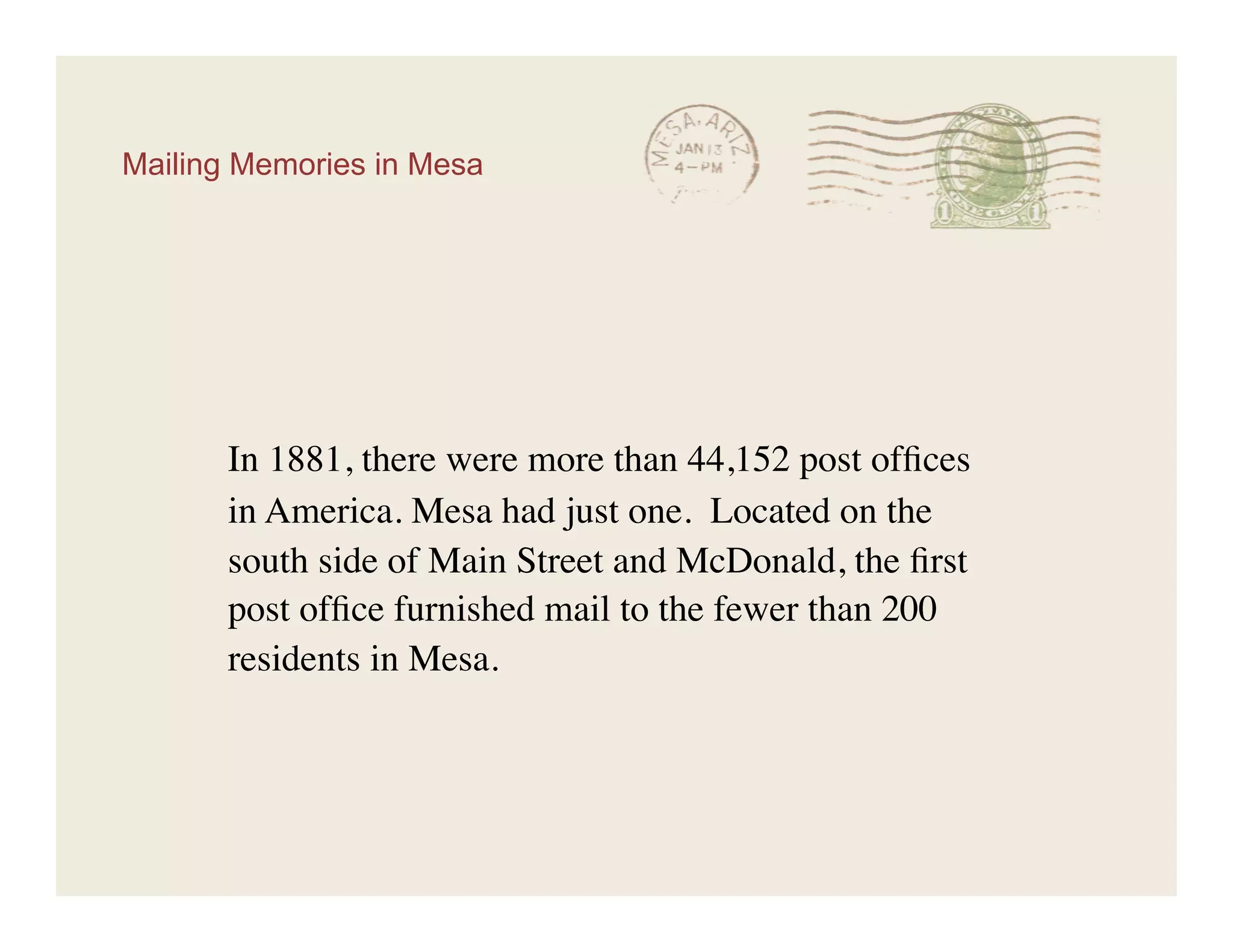 Mesa Postal History | PDF