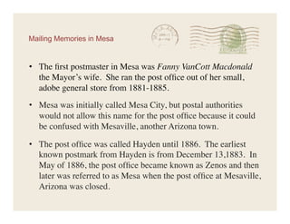 Mesa Postal History | PDF