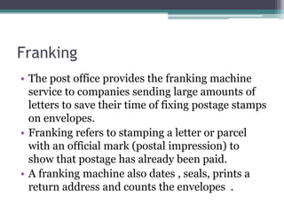 Postal services | PPTX