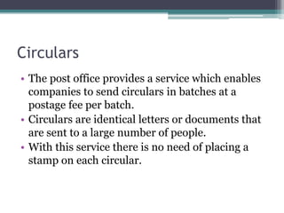 Postal services | PPTX