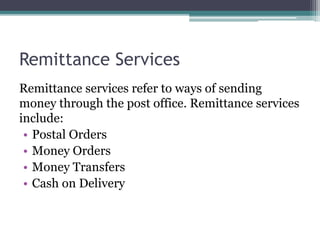 Postal services | PPTX