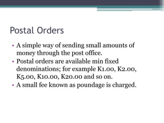 Postal services | PPTX