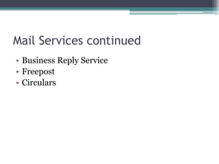 Postal services | PPTX
