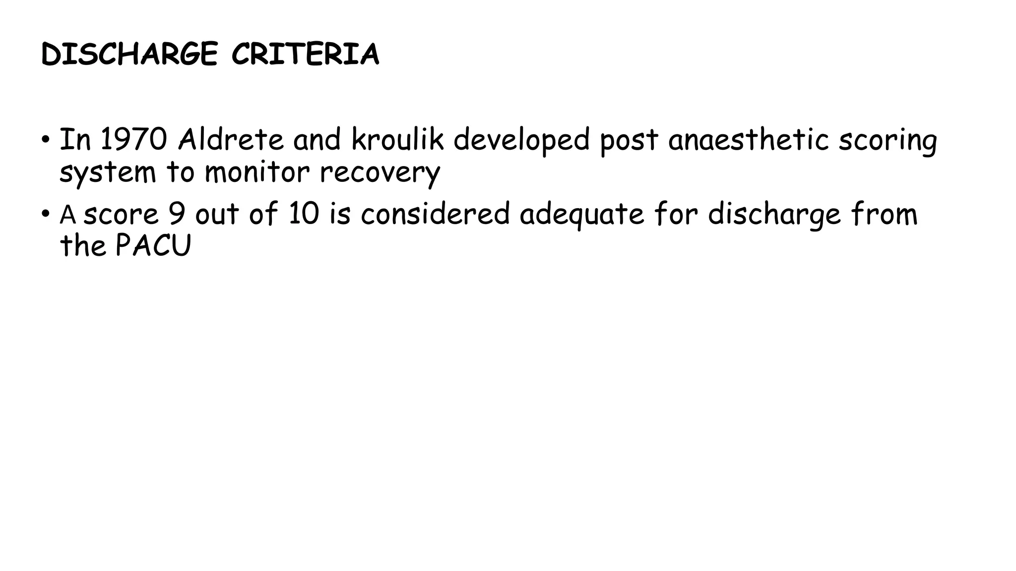 The Post anesthesia care unit [PACU] ppt | PPTX