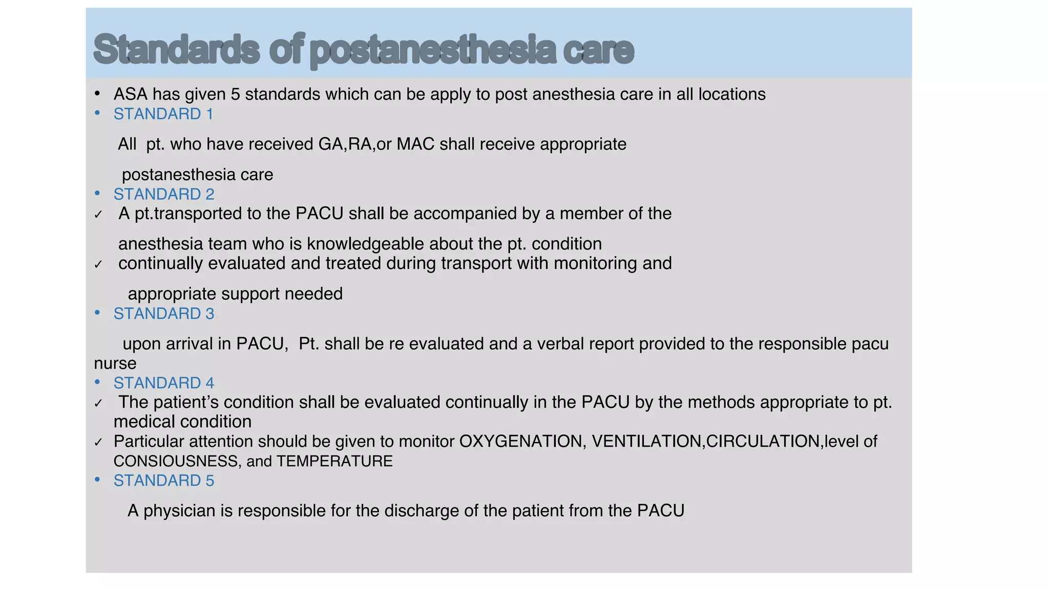 Post anaesthesia discharge criteria and complications | PDF