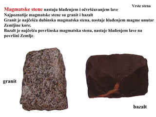 Postanak i unutrašnja građa zemlje, stene | PPT