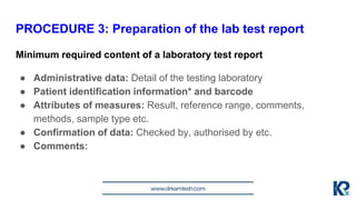 Post analytical variables in Laboratory | PPTX