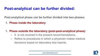Post analytical variables in Laboratory | PPTX