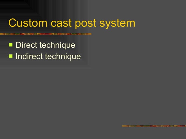 Post and core | PPT | Oral care | Personal Care