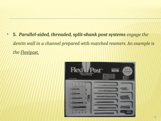 post and core implications in prosthodontics | PPTX | Dental Health ...