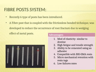 post and core implications in prosthodontics | PPTX