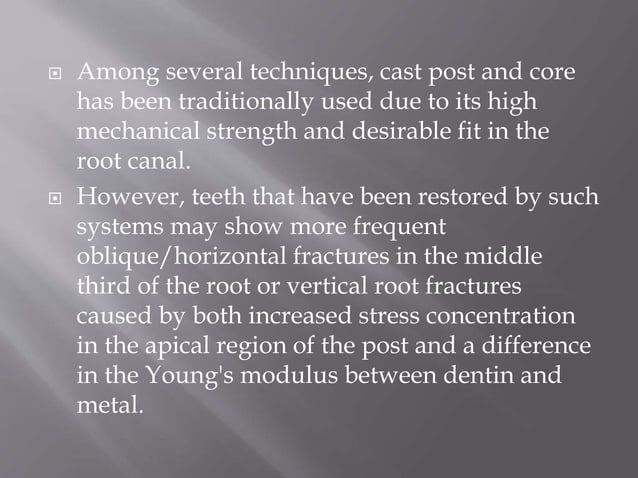 Post and core buildup | PPTX