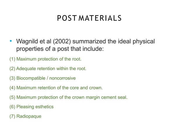 Post and core | PPTX | Dental Health | Diseases and Conditions