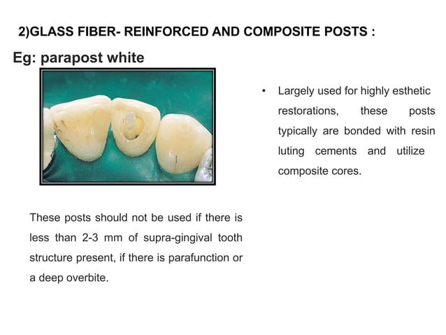 Post and core | PPTX | Dental Health | Diseases and Conditions