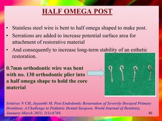 Post and core in primary teeth final to present | PPTX