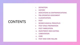POST AND CORE - introduction, classification, principles, preparation ...