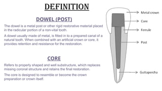 POST AND CORE - introduction, classification, principles, preparation ...