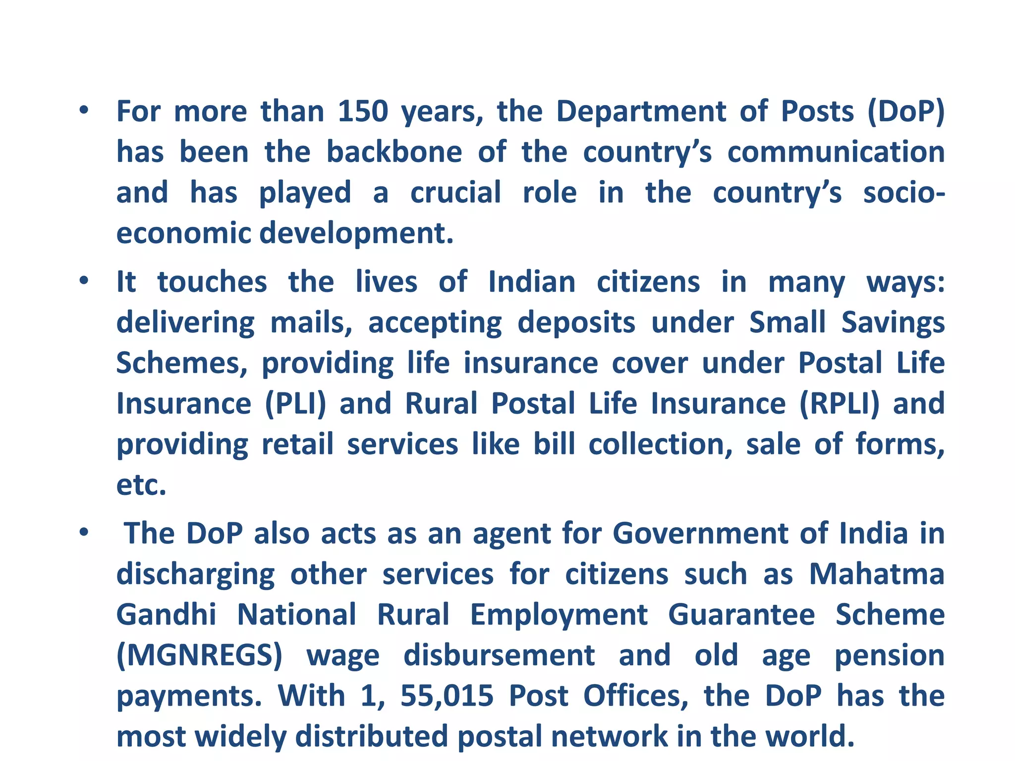 Post and telecommunication in India | PPT