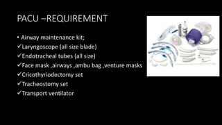 Post anesthesia care unit | PPTX