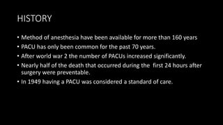 Post anesthesia care unit | PPTX