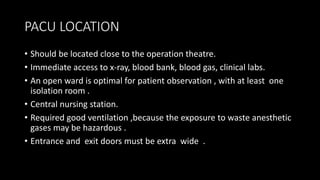 Post anesthesia care unit | PPTX
