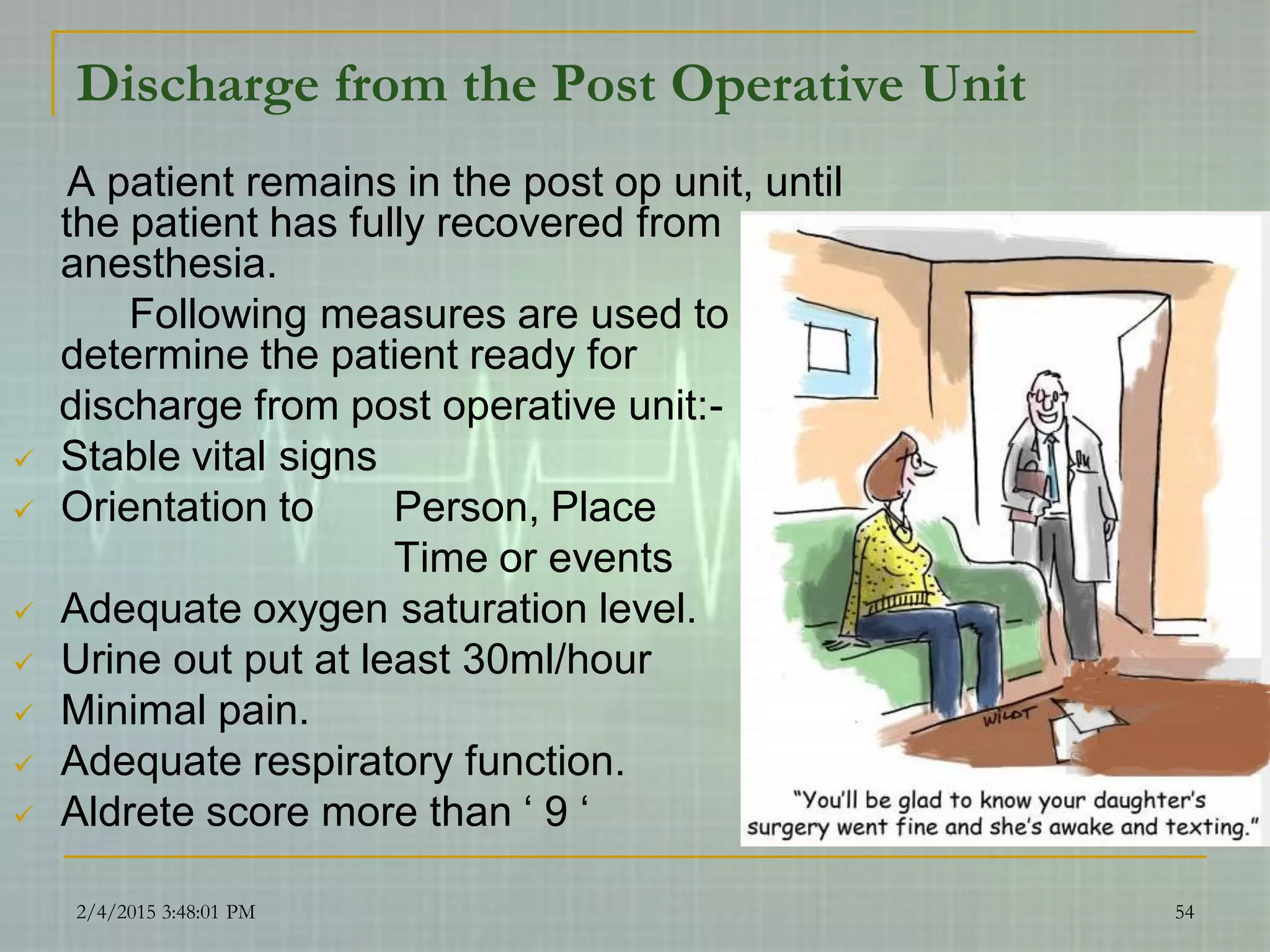 Post anesthesia care unit(PACU) | PDF