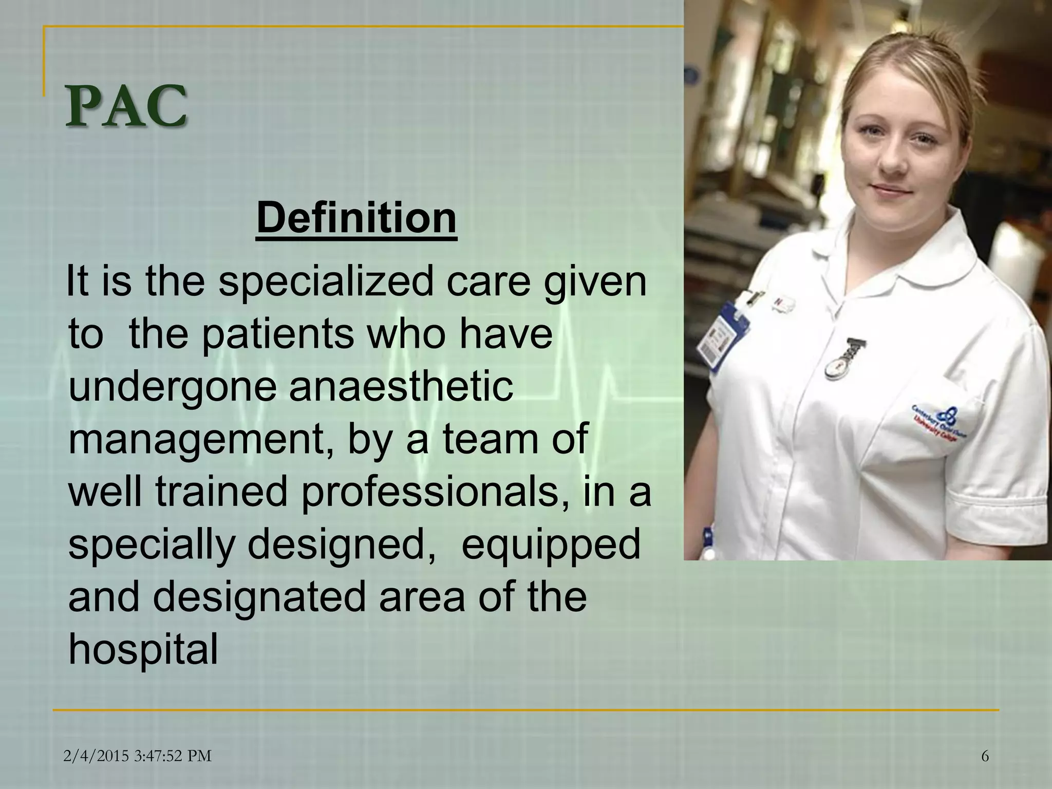 Post anesthesia care unit(PACU) | PDF