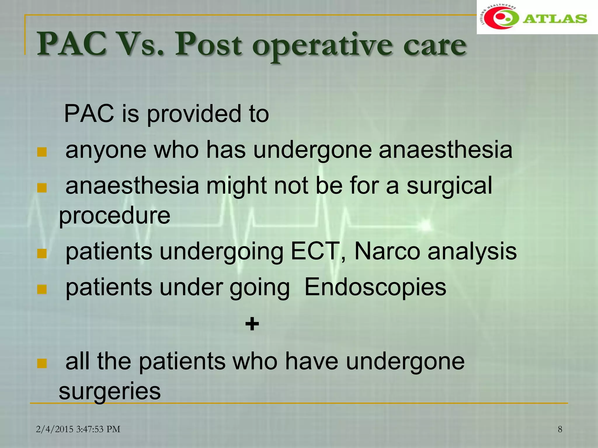 Post anesthesia care unit(PACU) | PDF