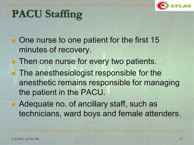 Post anesthesia care unit(PACU) | PDF