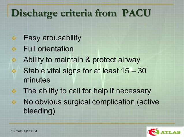 Post anesthesia care unit(PACU) | PDF