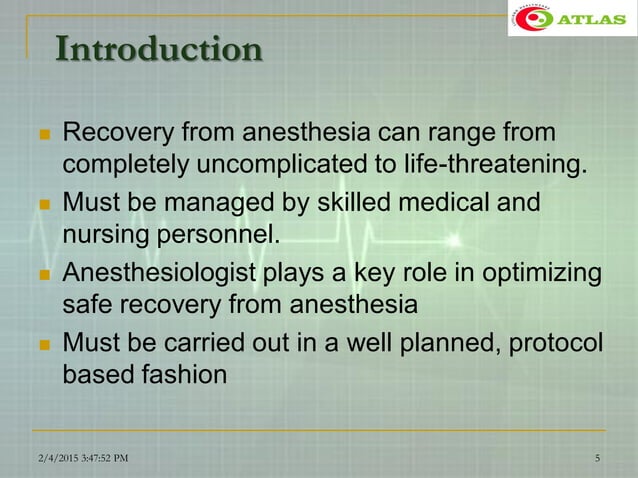 Post anesthesia care unit(PACU) | PDF