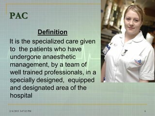 Post anesthesia care unit(PACU) | PDF