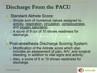 Modified Aldrete Discharge Criteria