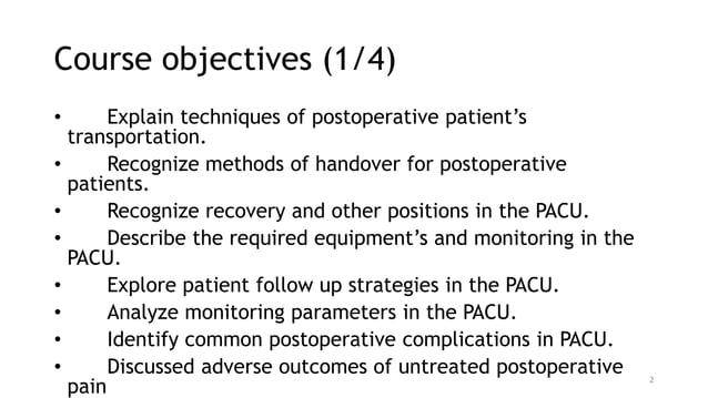 Post anesthesia care Unit (PACU).pptx | Lung and Respiratory Health ...