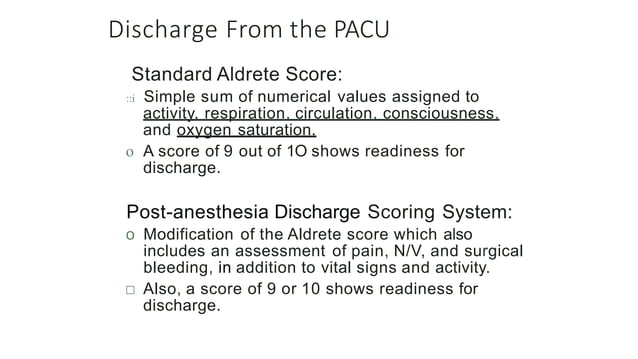 Post anesthesia care Unit (PACU).pptx | Lung and Respiratory Health ...